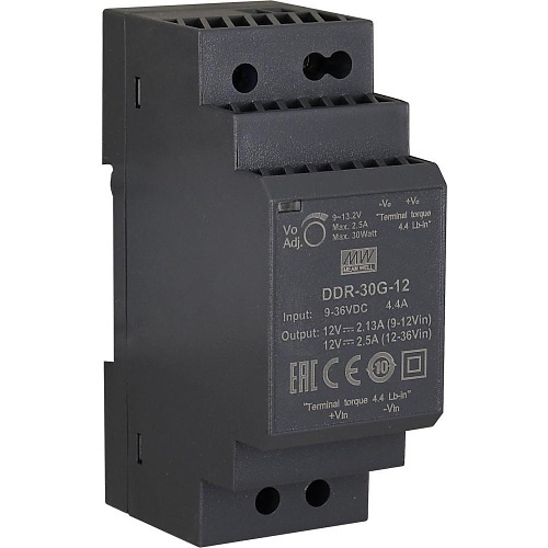 Pulsar DDR-30G-12 DDR 12 V/30 W/2,5 A przetwornica DC/DC na szynę DIN
